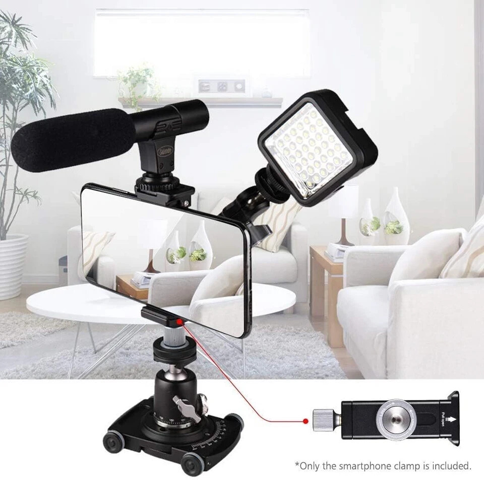 Metal Phone Clamp Tripod Mount Adapter - Smartphone Clip iPhone Mount ...