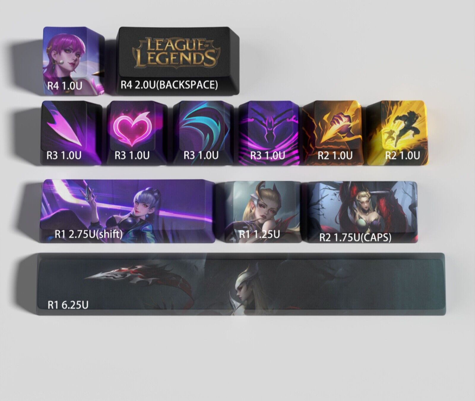 League of Legends Evelyn Keycaps | OEM Profile | Gaming | Anime ...
