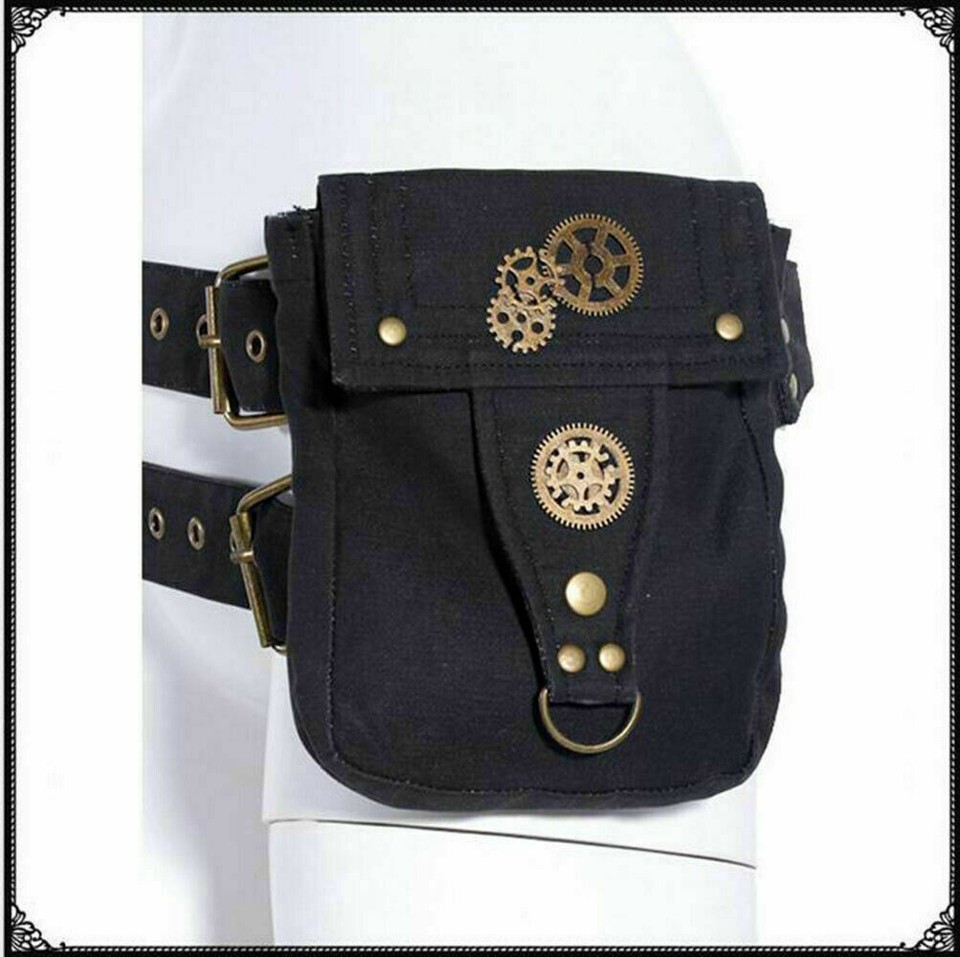 Unisex Steampunk Waist Pack Rock Gothic Belt Bag Drop Leg Hip Bum ...