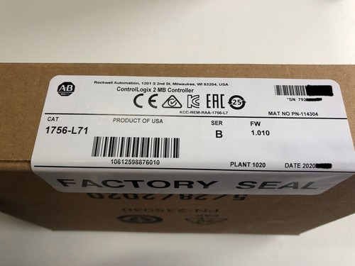 Allen Bradley 1756-L71 /B CompactLogix 2MB Controller New Sealed AB ...