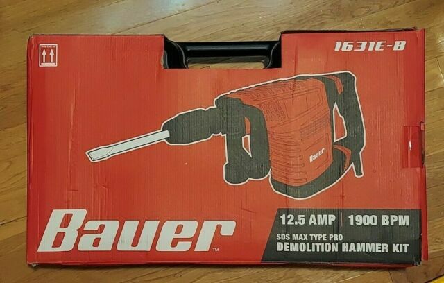 Bauer 1631E-B 12.5A SDS Max Type Pro Demolition Hammer Kit for sale ...