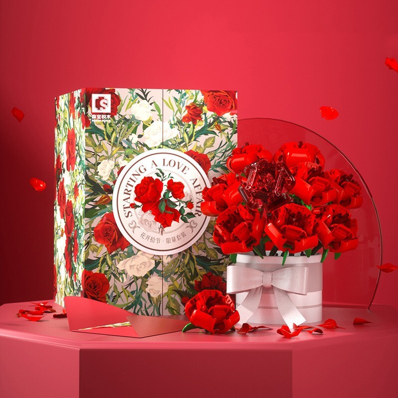 520 ROSE FLOWER VALENTINE BIRTHDAY MINI BUILDING BLOCK LIMIT EDITION | eBay