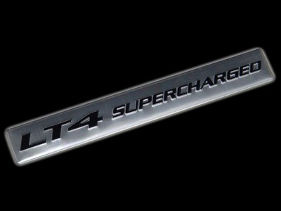 VMS 1 CHEVY LT4 SUPERCHARGED ENGINE ALUMINUM EMBLEM BLACK SILVER | eBay