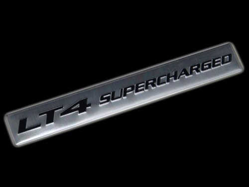 VMS 1 CHEVY LT4 SUPERCHARGED ENGINE ALUMINUM EMBLEM BLACK SILVER | eBay