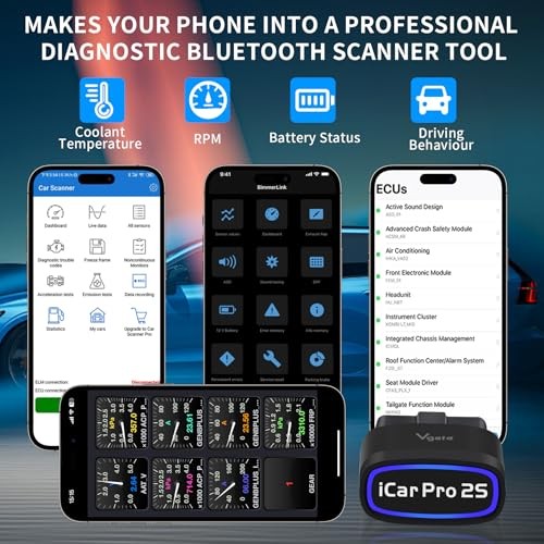 iCar Pro 2S OBD2 Bluetooth Adapter Check Engine Vehicle Code Reader Diagnostic | eBay