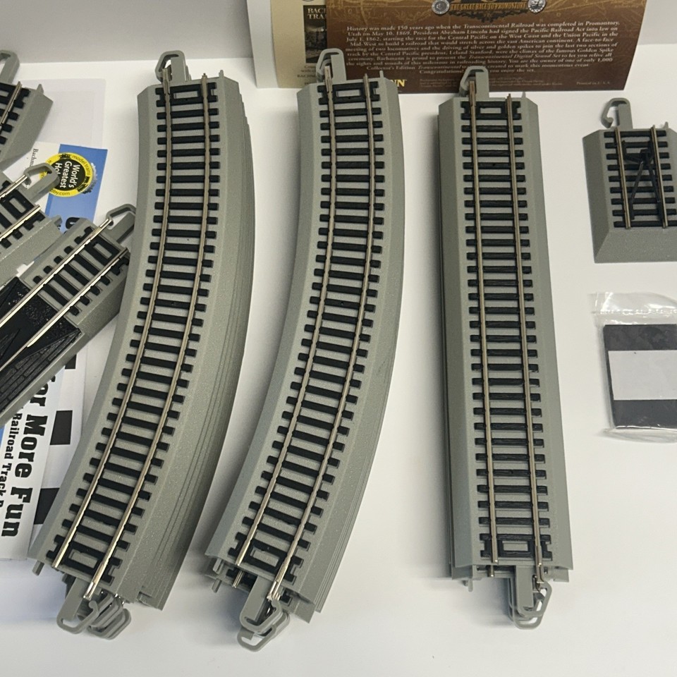 Lot of 19 Bachmann HO Scale EZ Track Left Hand Switches Straights ...