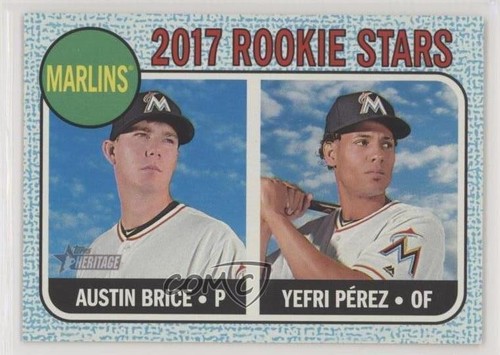 2017 Topps Heritage Rookie Stars Blue Border /50 Austin Brice Yefri ...