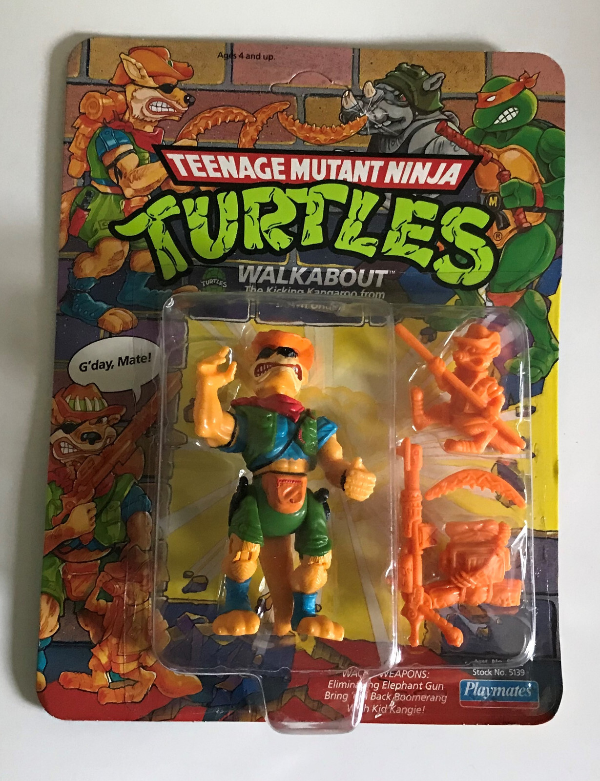 TMNT TEENAGE MUTANT NINJA TURTLES WALKABOUT ACTION FIGURE PLAYMATES ...