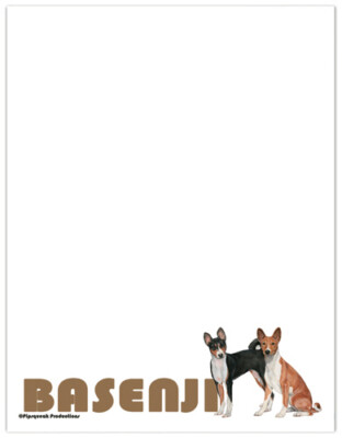 Basenji Printable Stationery, Writing Paper, 8.5" x 11" 25 Sheets and ...