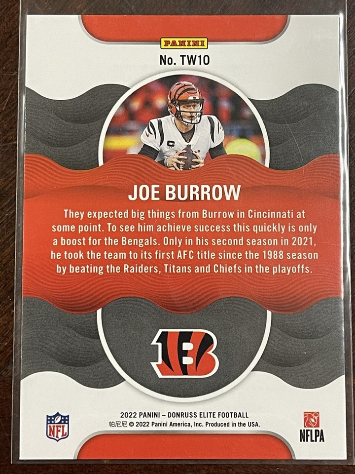 2022 Donruss Elite Title Waves Green Joe Burrow #TW10 Cincinnati ...
