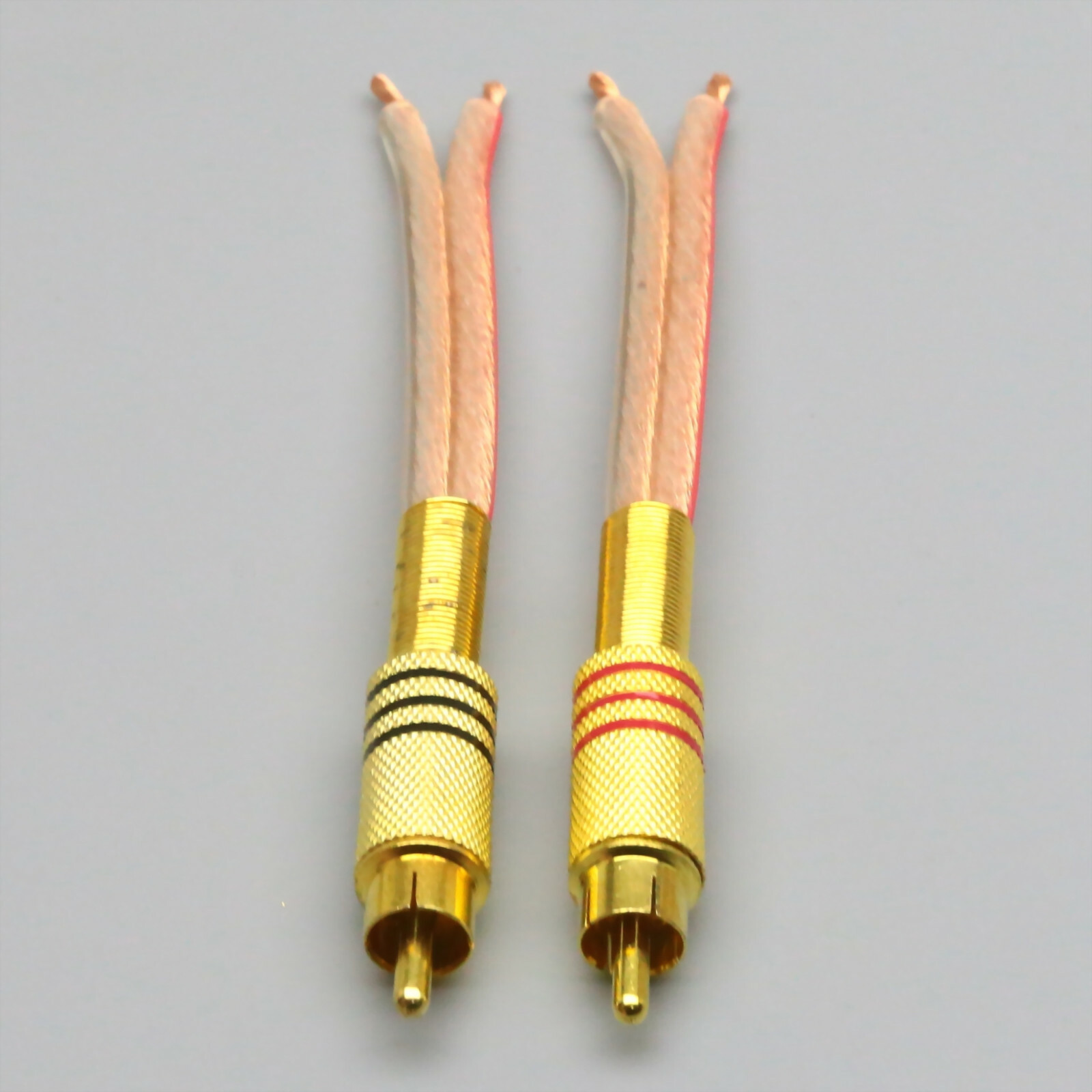 1Pair TV RCA plug Phono to 2-Channel Speaker 4" cable Stereo Amp Audio ...