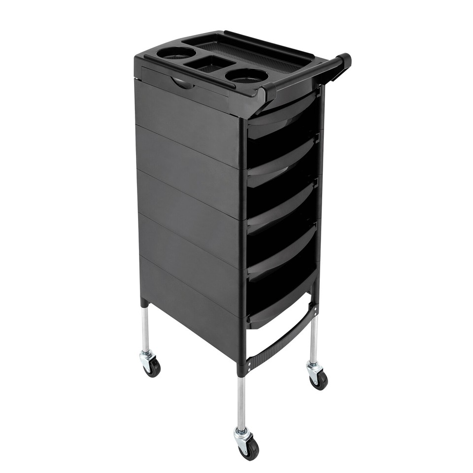 6 Layer Salon Rolling Trolley Cart Hair Styling Salon Cart with 5 ...
