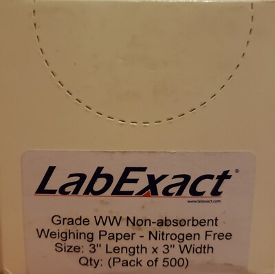 LabExact 1200158 W33 Cellulose Weighing Paper, Nitrogen Free, 3x3 Inch ...