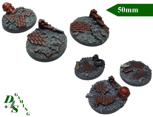 Resin Scenic Bases 50mm Round Urban Rubble Space Marine Centurion ...