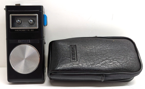 Lainier MS-60 Microcassette 60 Recorder Black Aluminum W/ Case (Turns ...