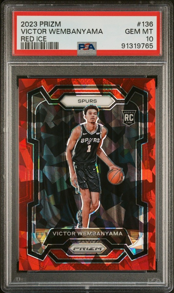 2023-24 Panini Prizm Victor Wembanyama #136 Spurs Rookie RC Red Ice ...