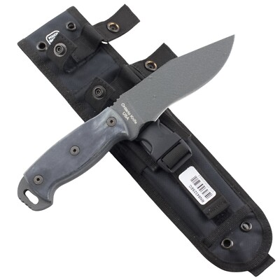 Ranger Knives RD4 Fixed Blade Second Knife Gray Wood Handle Carbon ...