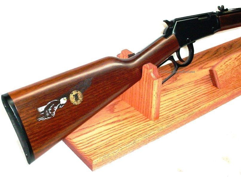 Oak Gun Rack Stand Antique Rifle Shotgun Presentation Table Top Display ...