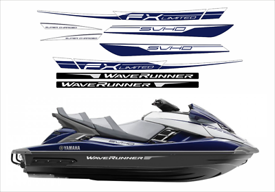 YAMAHA WAVERUNNER FX LIMITED 2017 Graphics / Decal Replacement Kit BLUE ...
