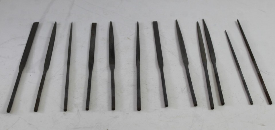 NICHOLSON 6- 1/4" ROUND HANDLE NEEDLE FILES. 1DOZ ASST. (12 ASST) | eBay