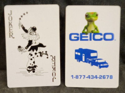 Single Swap Playing Card Geico Insurance Gecko Black Joker | eBay