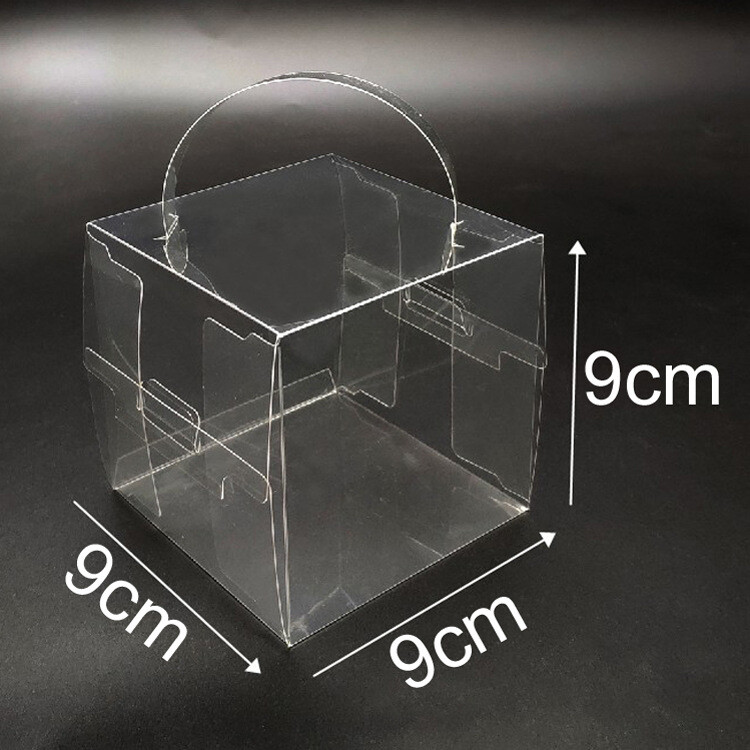 10X Clear Boxes With Handle PVC Cube Empty Box Wedding Favour Gift Cake ...