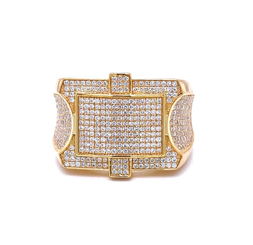 10K Gold Lab Diamond Ring for Men | Rapper Bling | Hip Hop Jewelry Gift ...