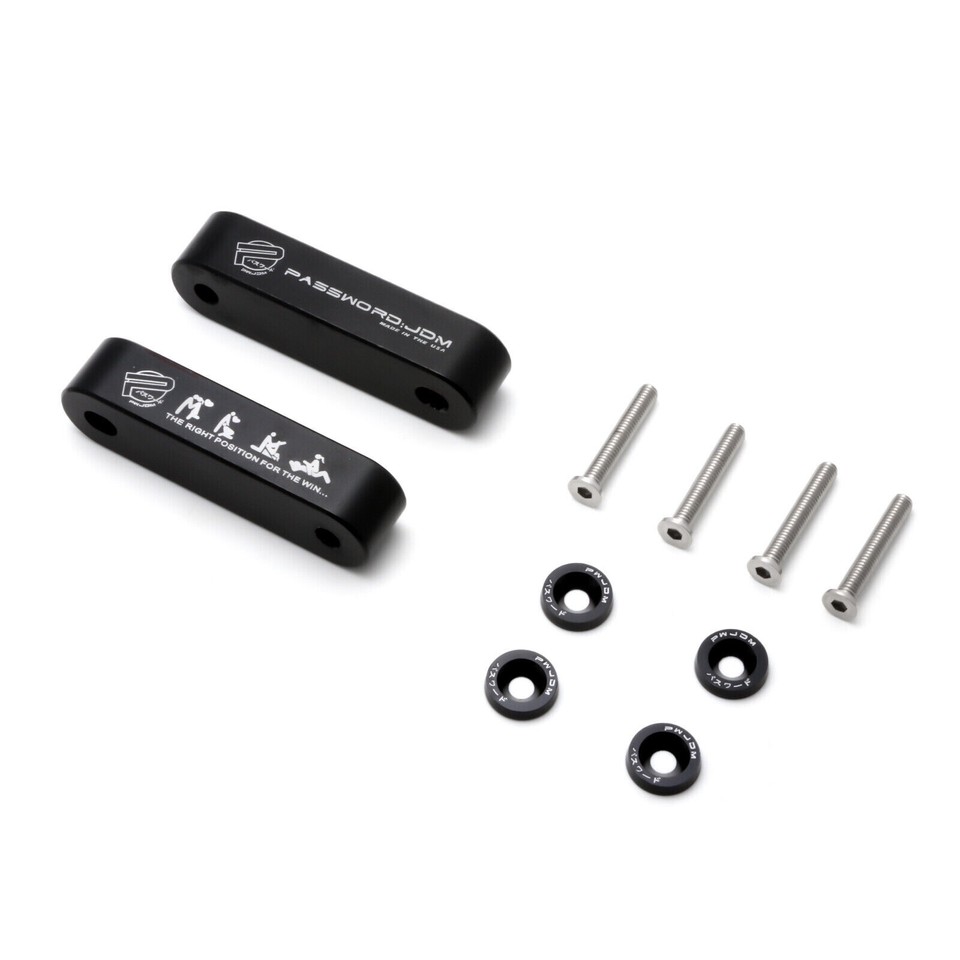 JDM Aluminum Billet Hood Vent Spacer Riser Kit For Honda Civic Acura ...