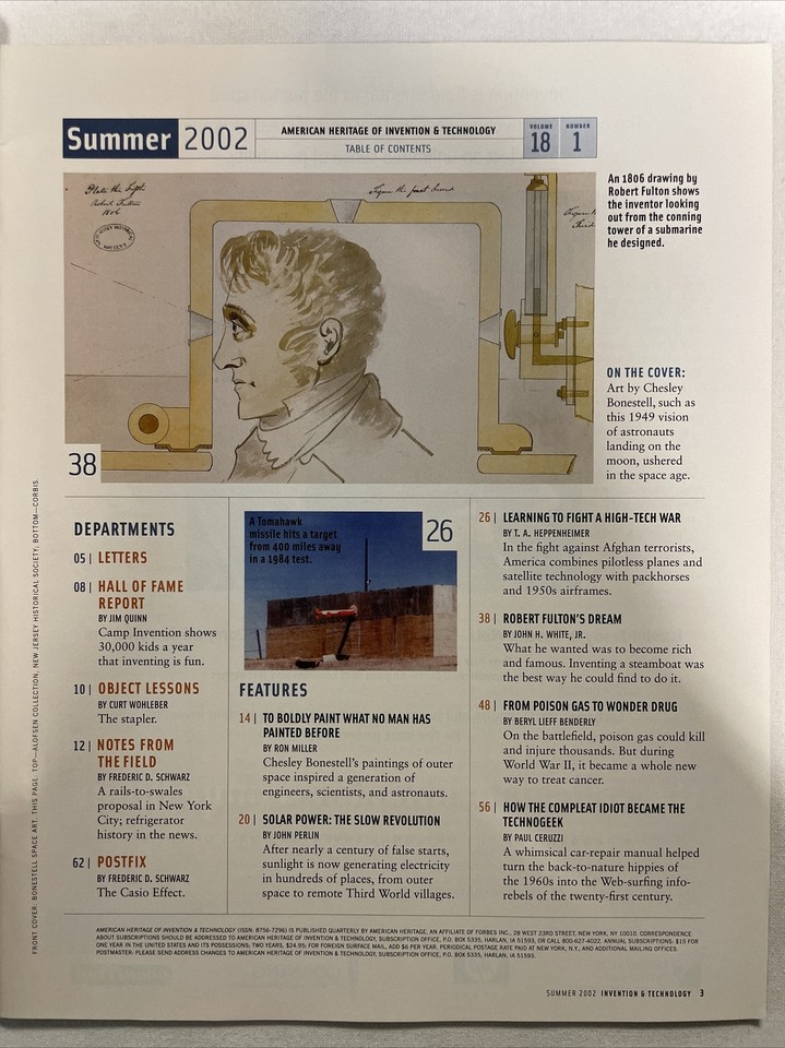 2002 Summer, Invention & Technology Magazine, Space Art (MH853) | eBay