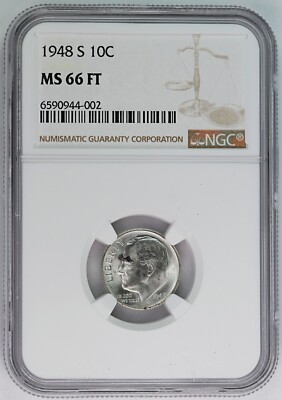 1948-S NGC MS 66 FT U.S / United States 10c Roosevelt Dime | eBay