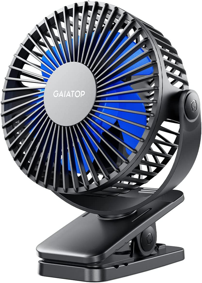 Portable Clip on Fan Battery Operated, Small Powerful USB Desk Fan, 3 ...