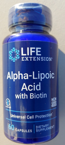 Alpha-Lipoic Acid with Biotin Cell Protection 60 Caps Exp08/26 Life ...