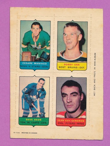 SCARCE BOBBY ORR HOF 1969 O-PEE-CHEE 4-in-1 MANIAGO KEON GENDRON NHL ...