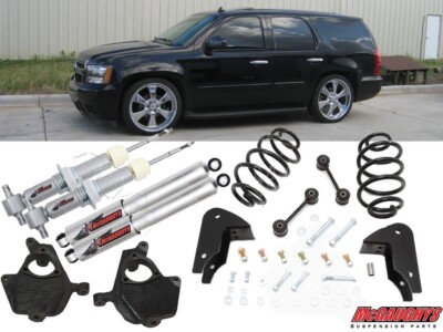 Escalade 07-14 Lowering Kit 3" Front Spindles Strut 5" Rear Drop Coils ...