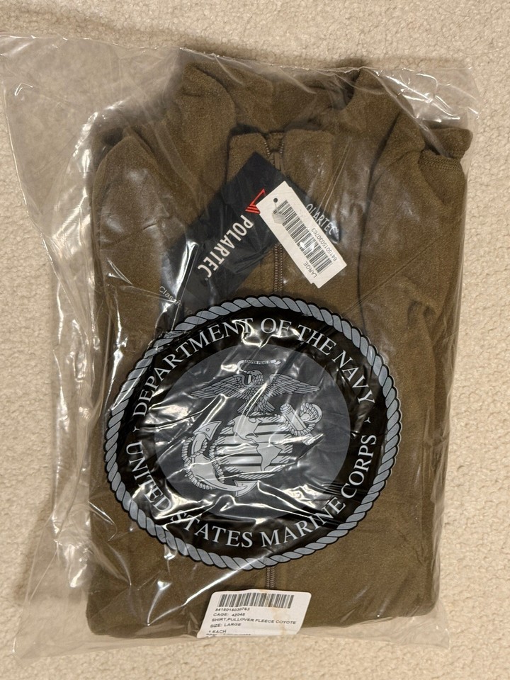 USMC Coyote Fleece Pullover Polartec 100 Size Large USGI Authentic ...