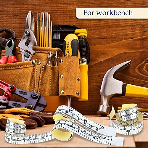 4 Pcs Silver Self-Adhesive Measuring Tape Workbench Ruler Inch Scale ...