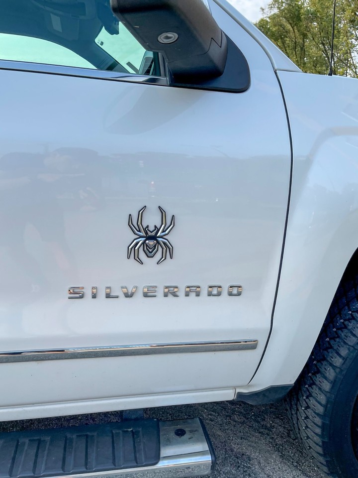 2 X Silver Black Spider Emblem Fit F-150 Silverado Sierra RAM Black ...