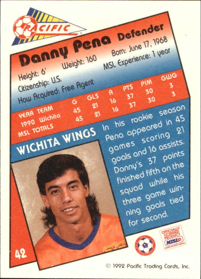 1992 Pacific MSL #42 Danny Pena | eBay