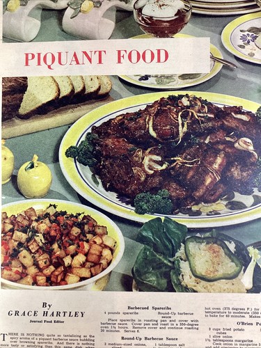Atlanta GA Print Ad 1949 AJC Piquant Food Recipes Grace Hartley ...