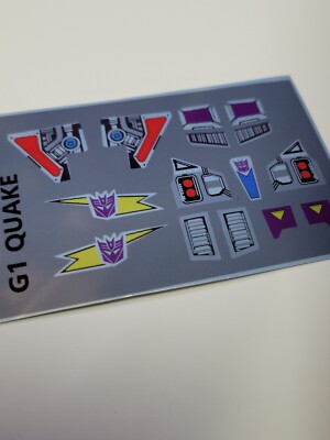 Transformers G1 Repro Stickers For G1 QUAKE | eBay Australia