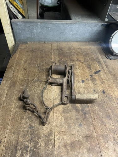 Antique Old Rare PAT July 11 82 Cast Iron Hand Crank Rope Winder Hand ...