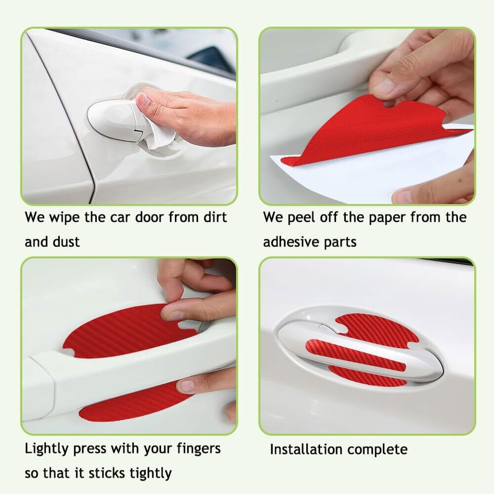 Car Door Handle Protector Film Anti Scratch Red Sticker Protection ...