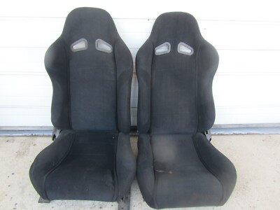 Type R Style Aftermarket Suede Bucket Seats | eBay