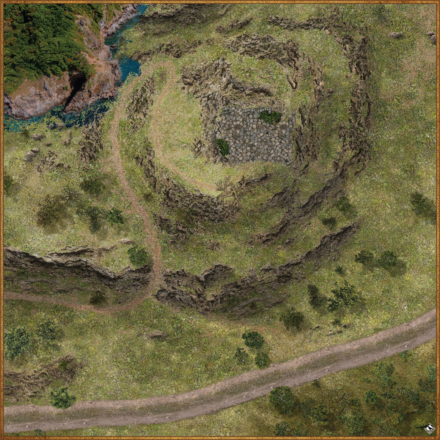 Hilltop Encounter 36"x36" Battle Mat - D&D and Pathfinder Mini Map ...