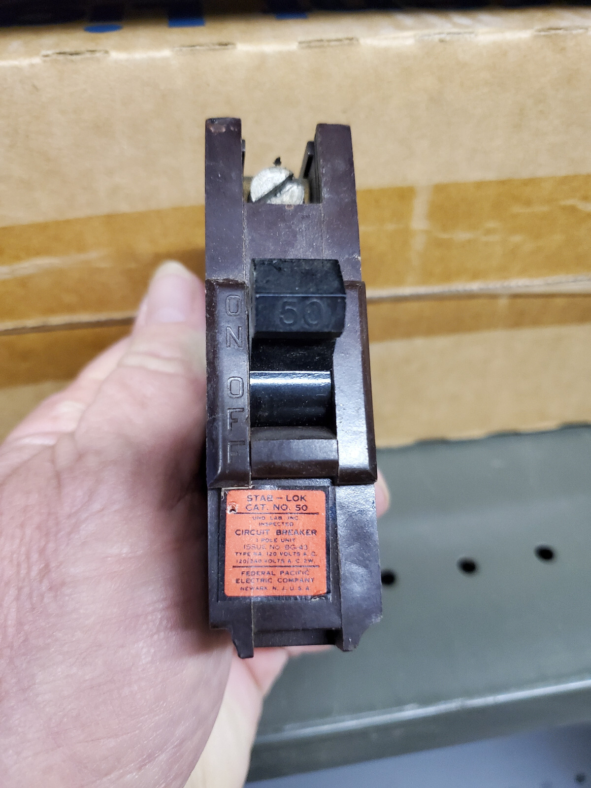 50 AMP FEDERAL PACIFIC STAB LOK 50A FPE SINGLE POLE / 1 POLE BREAKER | eBay