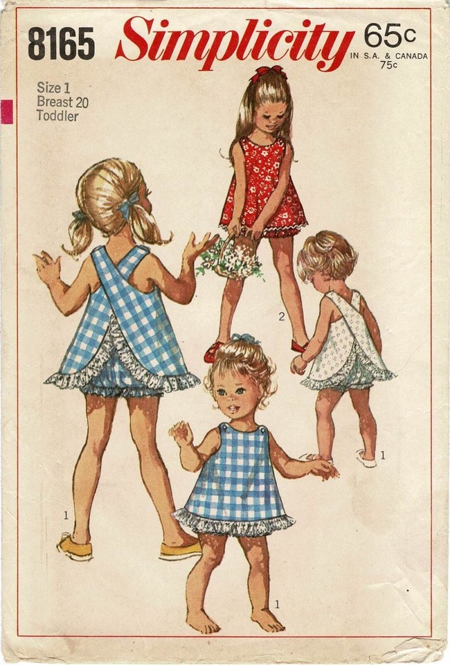 Girls Sleeveless TOP and BLOOMERS Child Simplicity 8165 Vtg 1969 Sewing ...