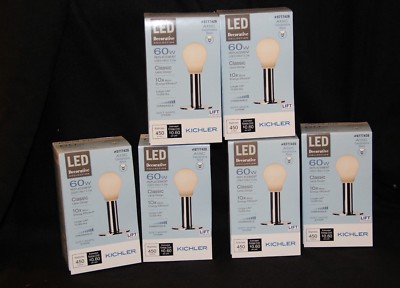 (6) Kichler 60W Candelabra Base LED A15C 5W Dimmable Soft White Light ...