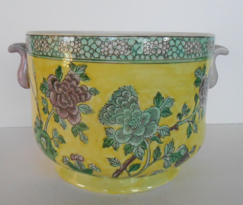 Vintage Cache Pot Planter Pot Japanese Porcelainware Decorated in Hong ...
