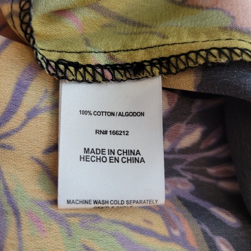 Ninety Clothing Co 100% Cotton Black Floral LS Cardigan Women's Plus 1X ...