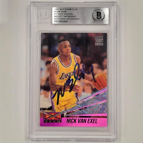 Nick Van Exel autograph signed 93-94 Stadium Club Beam Team RC rookie ...